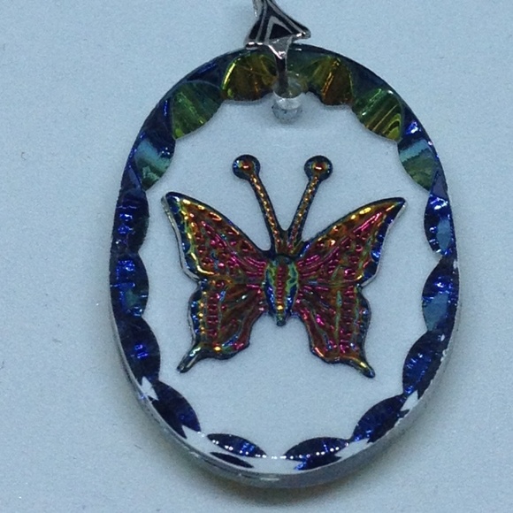 Jewelry | Vintage Glass Butterfly Pendant | Poshmark